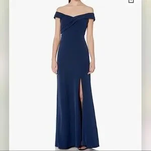 Aidan Mattox | Dresses | Aidan By Aidan Mattox Navy Off The Shoulder ...